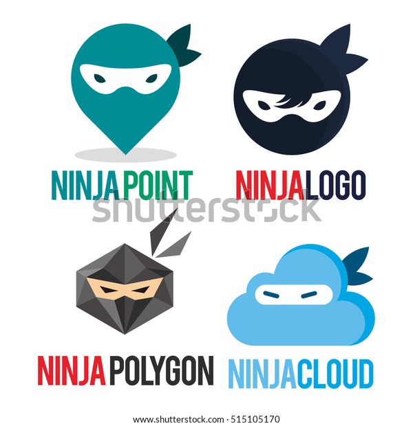 Ninja Logo Icon Symbol Emblem Template Stock Vector (Royalty Free ...