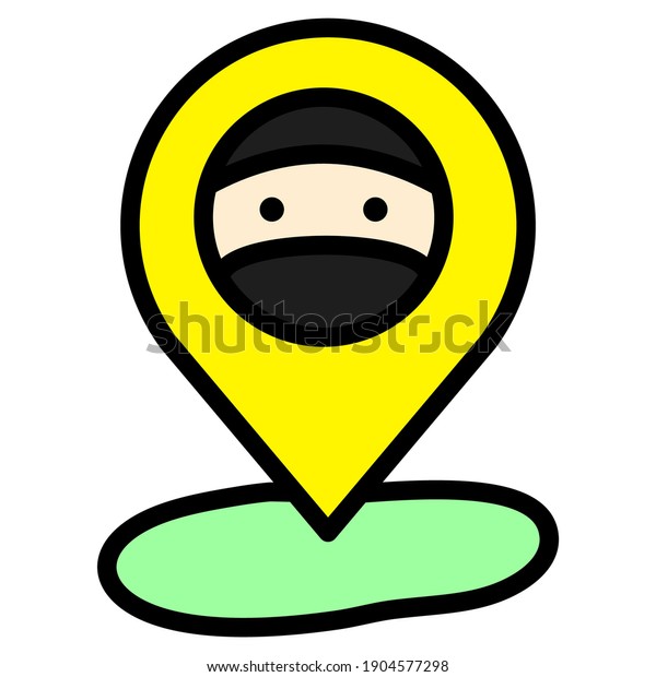 Ninja Maps Position Pin Icon Stock Vector (Royalty Free) 1904577298 ...