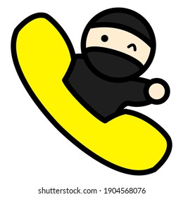 Ninja Phone Call Vector Icon Stock Vector (Royalty Free) 1904568076 ...