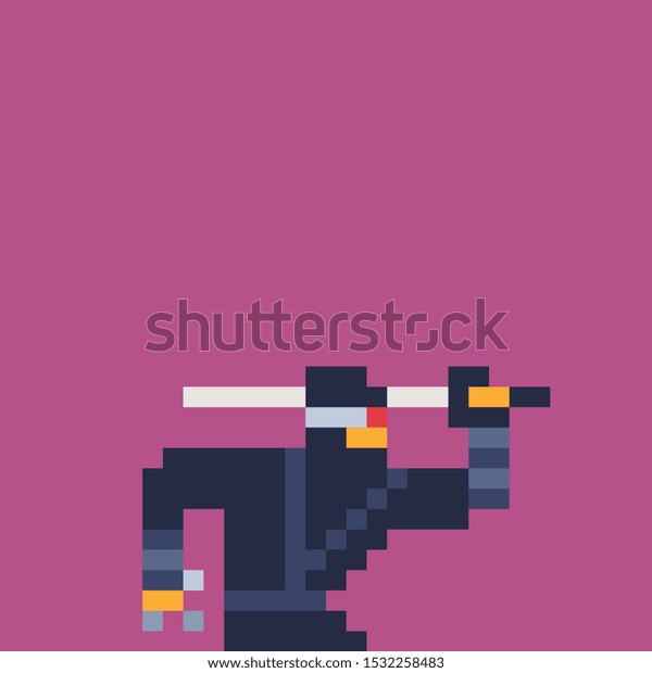 Ninja Pixel Art Vector Illustration Design Stock Vector (Royalty Free ...