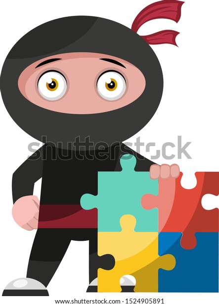 Ninja Puzzle Illustration Vector On White Stock Vector (Royalty Free ...