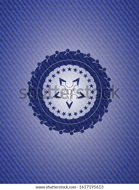 Ninja Star Icon Denim Texture Stock Vector (Royalty Free) 1617195613 ...