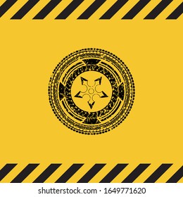 Ninja Star Icon Grunge Warning Sign Stock Vector (Royalty Free ...