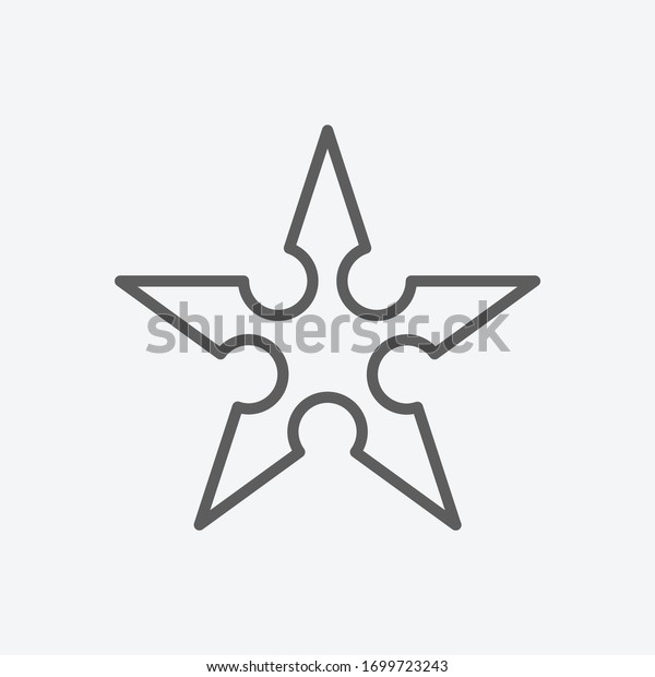 Ninja Star Icon Line Symbol Isolated Stock Vector (Royalty Free) 1699723243