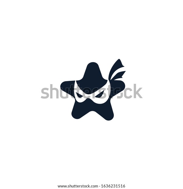 Ninja Star Vector Logo Design Stock Vector (Royalty Free) 1636231516 ...