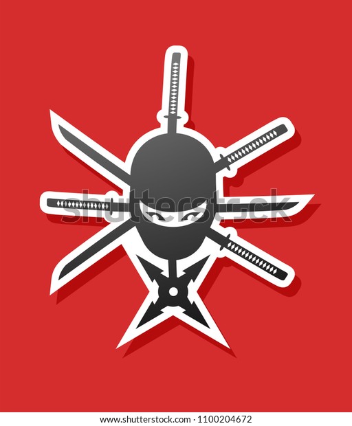 Ninja Symbol Design Stock Vector (Royalty Free) 1100204672