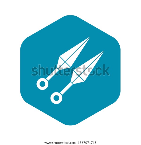 Ninja Weapon Kunai Throwing Knives Icon Stock Vector (Royalty Free ...
