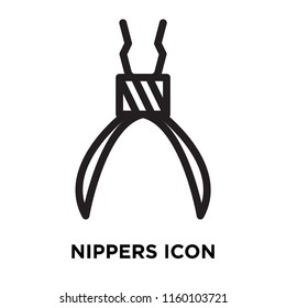 Nippers Icon Vector Isolated On White Stock Vector (Royalty Free ...