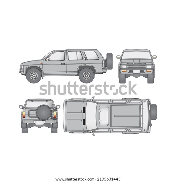 Nissan Car Vector Front Rear Side Stock Vector (Royalty Free ...