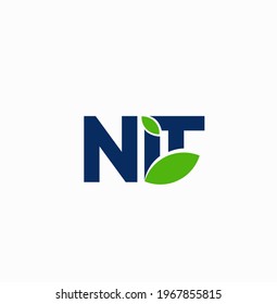 Nit Monogram Green Leaf On White Stock Vector (Royalty Free) 1967855815 ...
