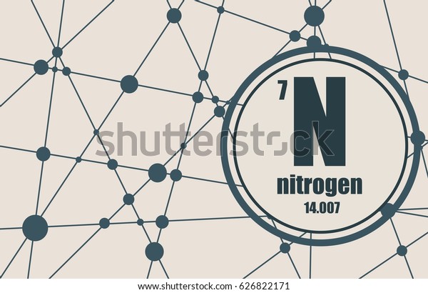 Nitrogen Chemical Element Sign Atomic Number Stock Vector (Royalty Free ...