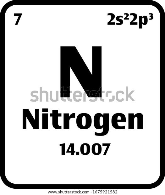 Nitrogen N Button On Black White Stock Vector (Royalty Free) 1675921582 ...