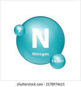 Nitrogen N Icon Structure Chemical Element Stock Vector (Royalty Free ...