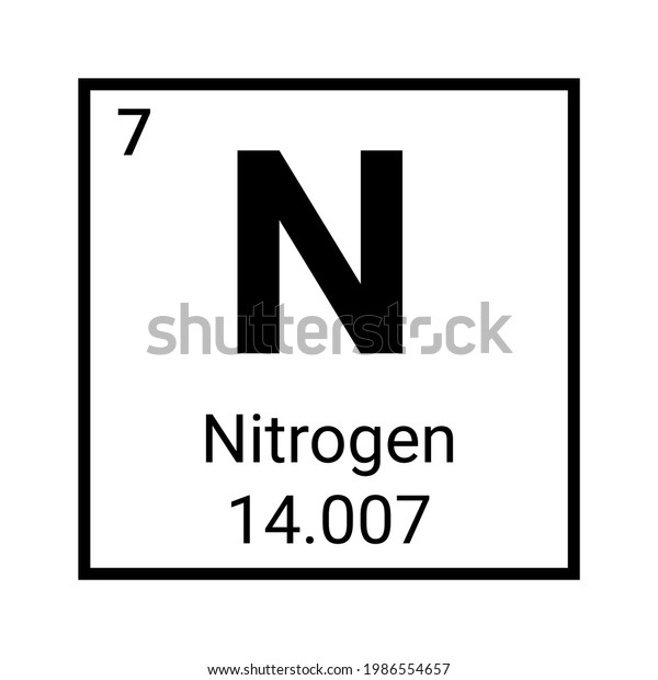 Nitrogen Periodic Element Icon Nitrogen Chemical Stock Vector (Royalty ...