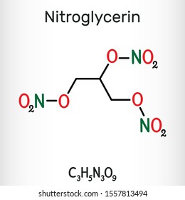Nitroglycerin Glyceryl Trinitrate Nitro Molecule Drug: เวกเตอร์สต็อก ...