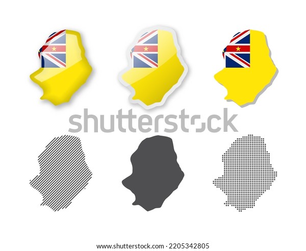 Niue Maps Collection Six Maps Different Stock Vector (Royalty Free ...