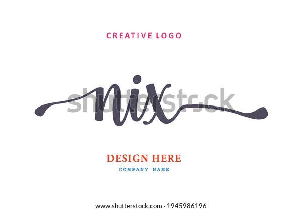 Nix Lettering Logo Simple Easy Understand Stock Vector (Royalty Free ...