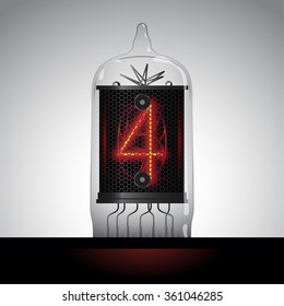 Nixie Tube Clock Number 4 Cathode: เวกเตอร์สต็อก (ปลอดค่าลิขสิทธิ์ ...