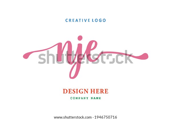 Nje Lettering Logo Simple Easy Understand Stock Vector (Royalty Free ...