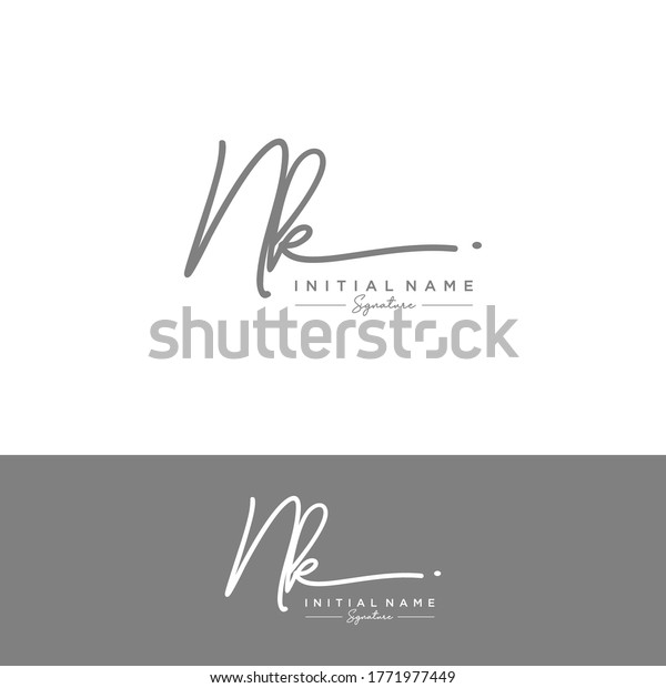 Nk Initial Letter Handwriting Signature Logo Stock Vector (Royalty Free ...