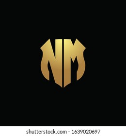 Nm Logo Monogram Gold Colors Shield Stock Vector (Royalty Free ...