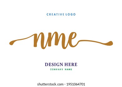 Nme Lettering Logo Simple Easy Understand Stock Vector (Royalty Free ...