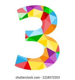 No 3 Colorful Vector Polygon Pattern Stock Vector (Royalty Free ...