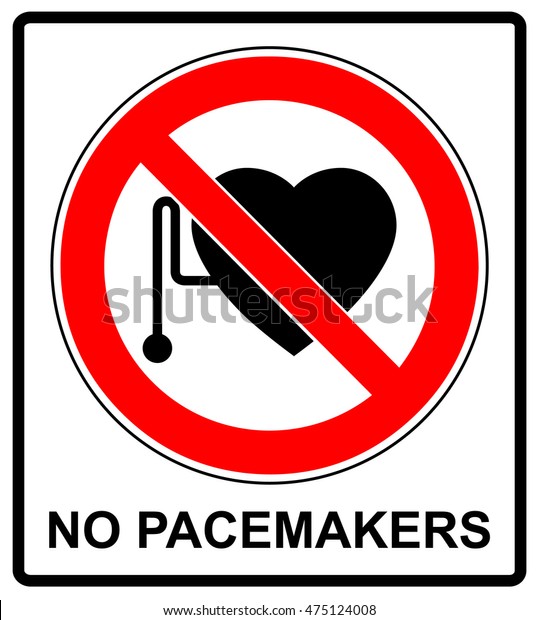 No Access Cardiac Pacemaker Sign Red Stock Vector (Royalty Free ...