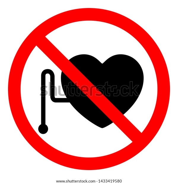 No Access Persons Pacemakers Symbol Sign Stock Vector (Royalty Free ...
