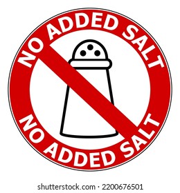 No Added Salt Information Label Sign Stock Vector (Royalty Free ...