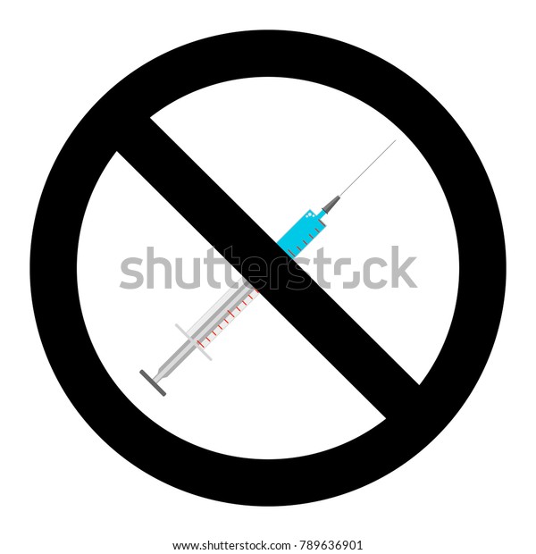 No Addiction Symbol Warning Prohibited Injection Stock Vector (Royalty ...