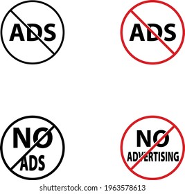 No Ads Icon Vector Illustration Stock Vector (Royalty Free) 1963578613 ...
