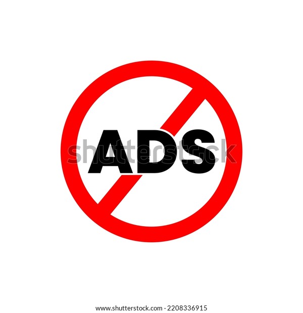No Ads Icon Vector No Ads Stock Vector (Royalty Free) 2208336915 ...