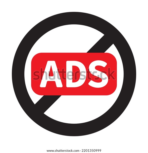 No Ads Promotion Icon Ad Blocker Stock Vector (Royalty Free) 2201350999 ...