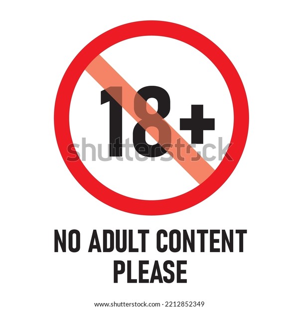No Adult Content Please Vector Sign Stock Vector (Royalty Free ...