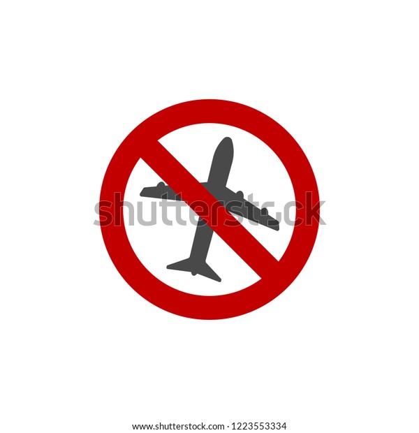 No Airplane Sign Stock Vector (Royalty Free) 1223553334 | Shutterstock