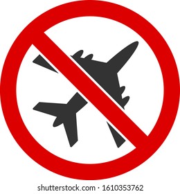 No Airplane Vector Icon Flat No Stock Vector (Royalty Free) 1610353762 ...