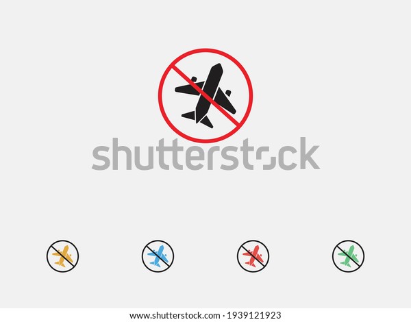 No Airplane Vector Icon No Flying Stock Vector (Royalty Free ...
