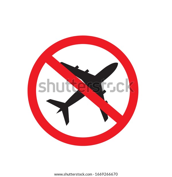 No Airplane Vector Icon Airplane Pictogram Stock Vector (Royalty Free ...