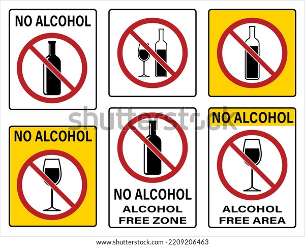 No Alcohol Sign Alcohol Not Allowed Stock Vector (Royalty Free ...