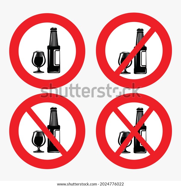 No Alcohol Sign Warning Sign Isolated Stock Vector (Royalty Free ...