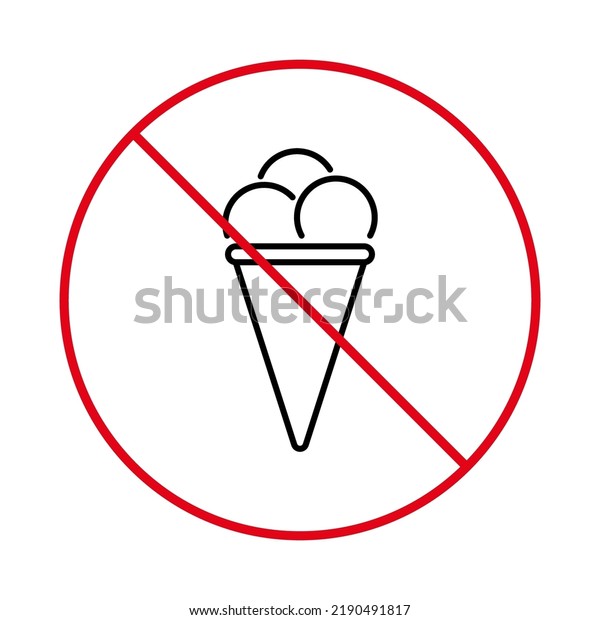 No Allowed Ice Cream Information Sign Stock Vector (Royalty Free ...