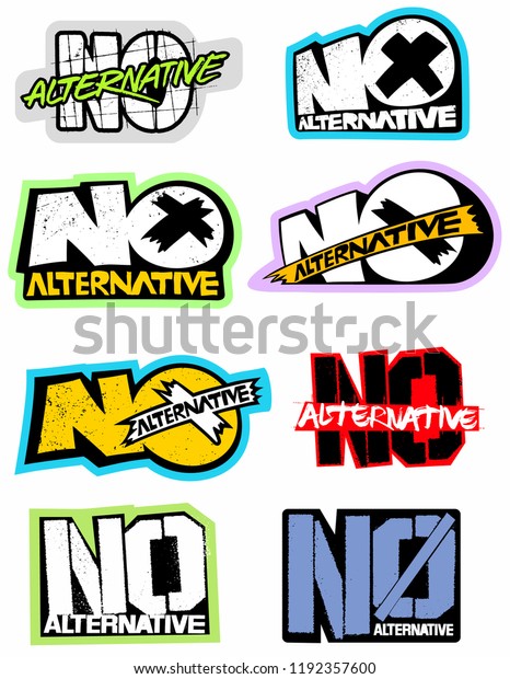 No Alternative Vector Logo Sticker Design : image vectorielle de stock ...