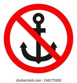 No Anchor Sign Isolated On White Stock Vector (Royalty Free) 551881792