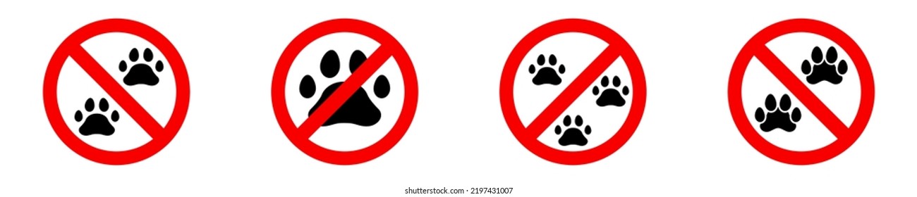 No Animal Signs Vector Set Red Stock Vector (Royalty Free) 2197431007 ...
