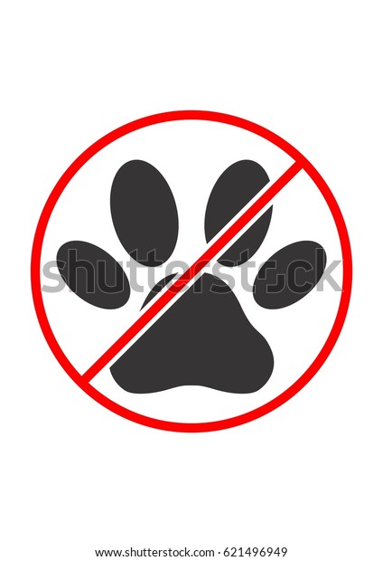 No Animals Allowed Pet Prohibition Black Stock Vector (Royalty Free ...