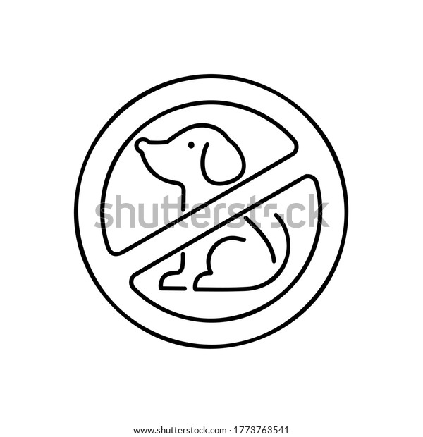 No Animals Icon Vector Black White Stock Vector (Royalty Free ...