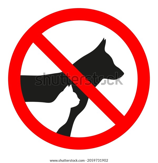 No Animals Sign On White Background Stock Vector (Royalty Free ...