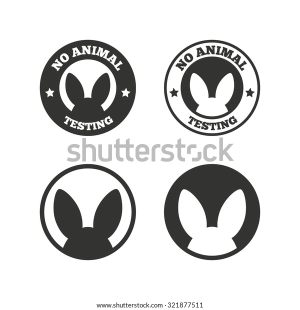 No Animals Testing Icons Nonhuman Experiments Stock Vector (Royalty ...