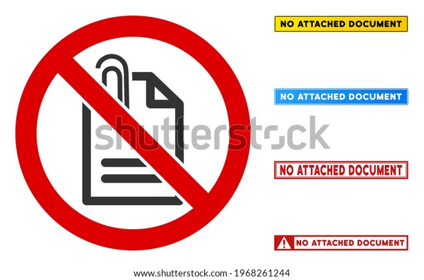 No Attached Document Sign Words Rectangular: เวกเตอร์สต็อก (ปลอดค่า ...